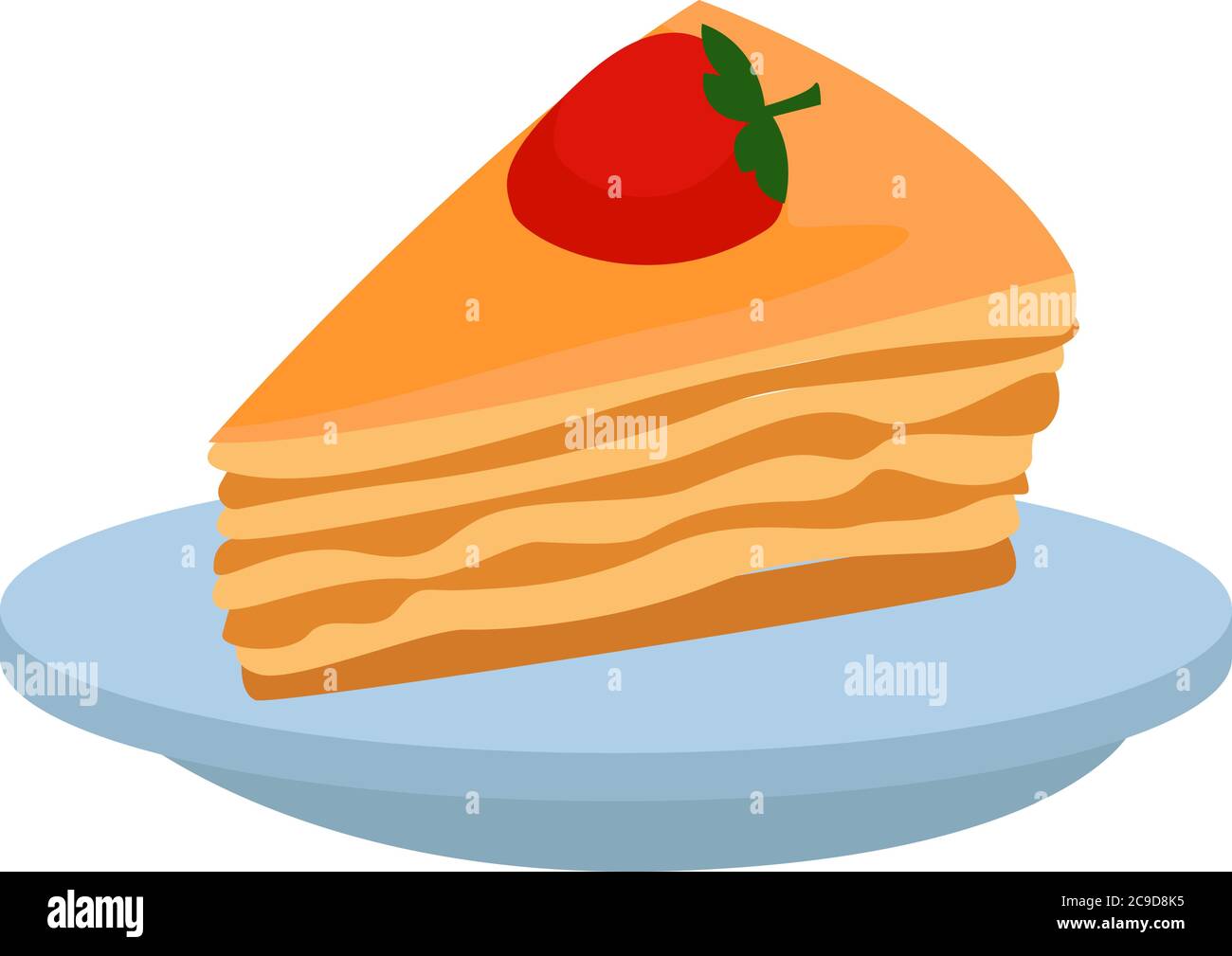 Napoleon cake, illustration, vector on white background Stock Vector ...