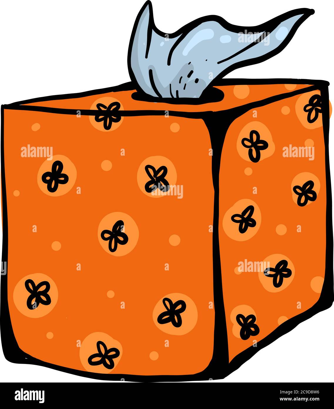 Orange tissue box, illustration, vector on white background Stock ...