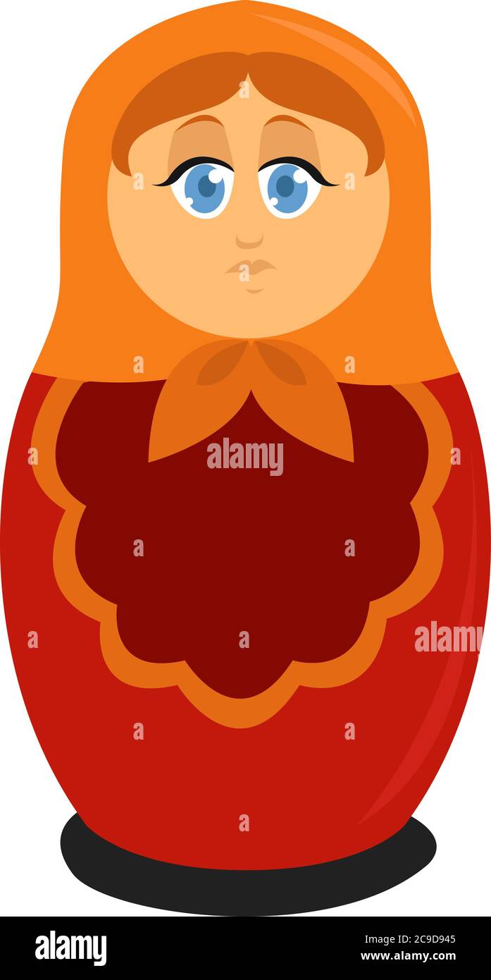 Matryoshka doll, illustration, vector on white background Stock Vector ...