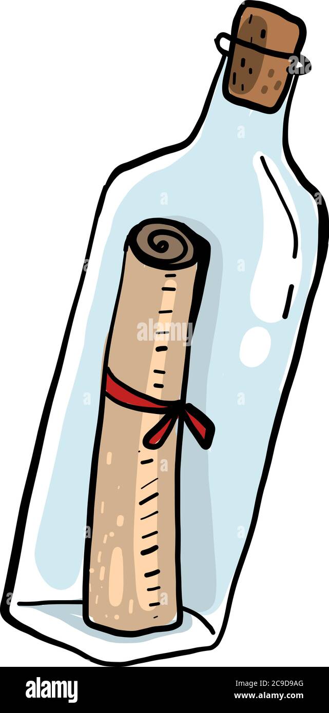 Cartoon message in bottle hi-res stock photography and images - Alamy