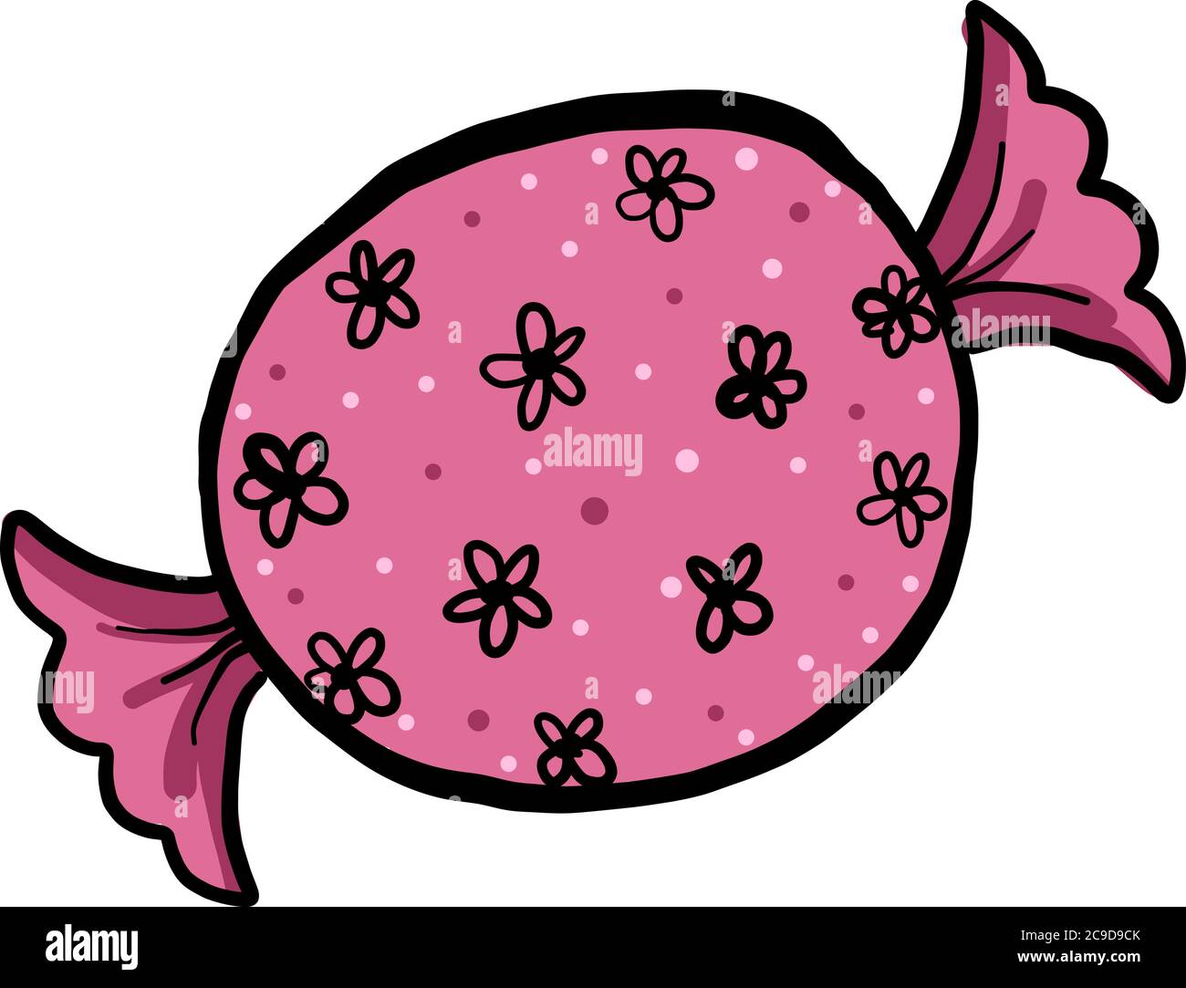 Pink candy, illustration, vector on white background Stock Vector Image ...