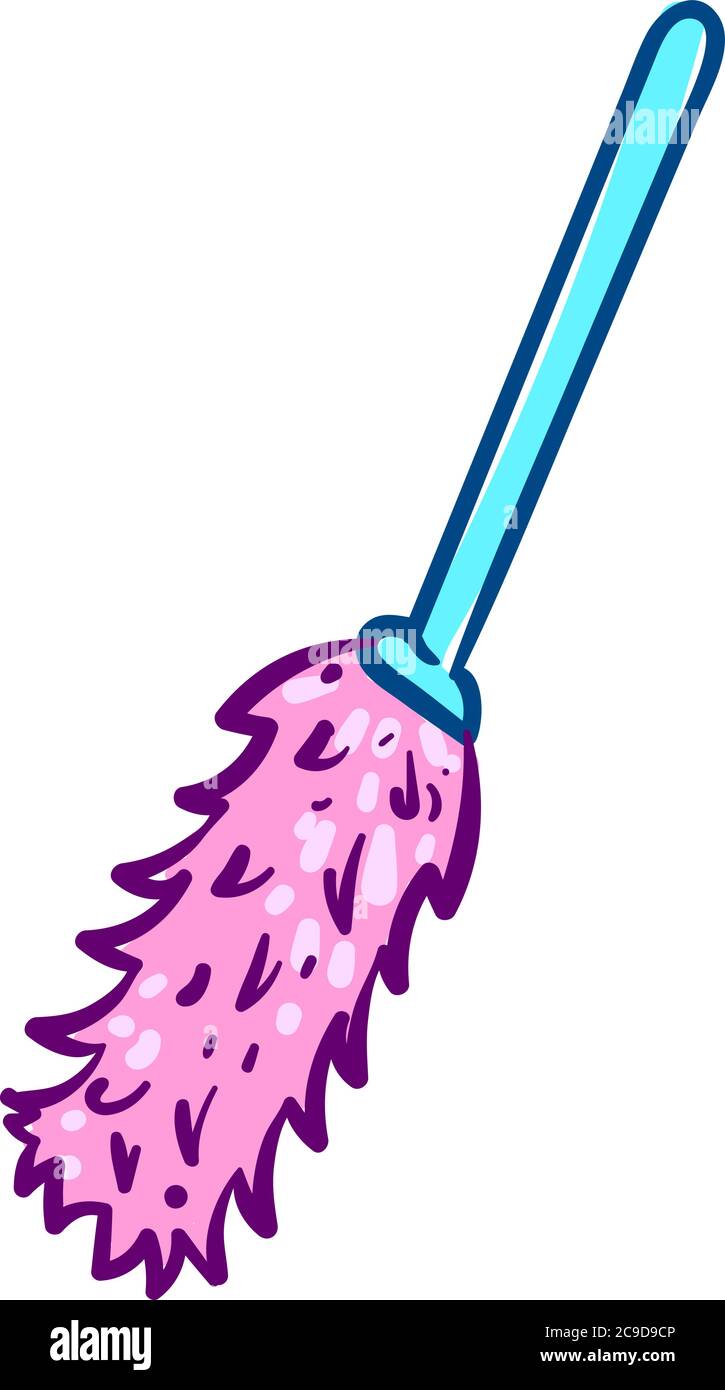 Pink duster, illustration, vector on white background Stock Vector ...