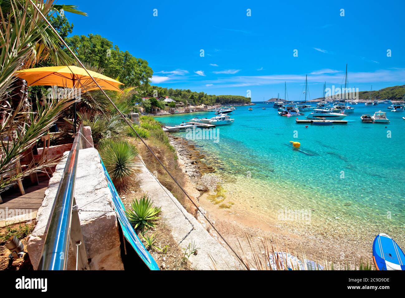 Palmizana turquoise beach on Pakleni Otoci islands yachting destination ...