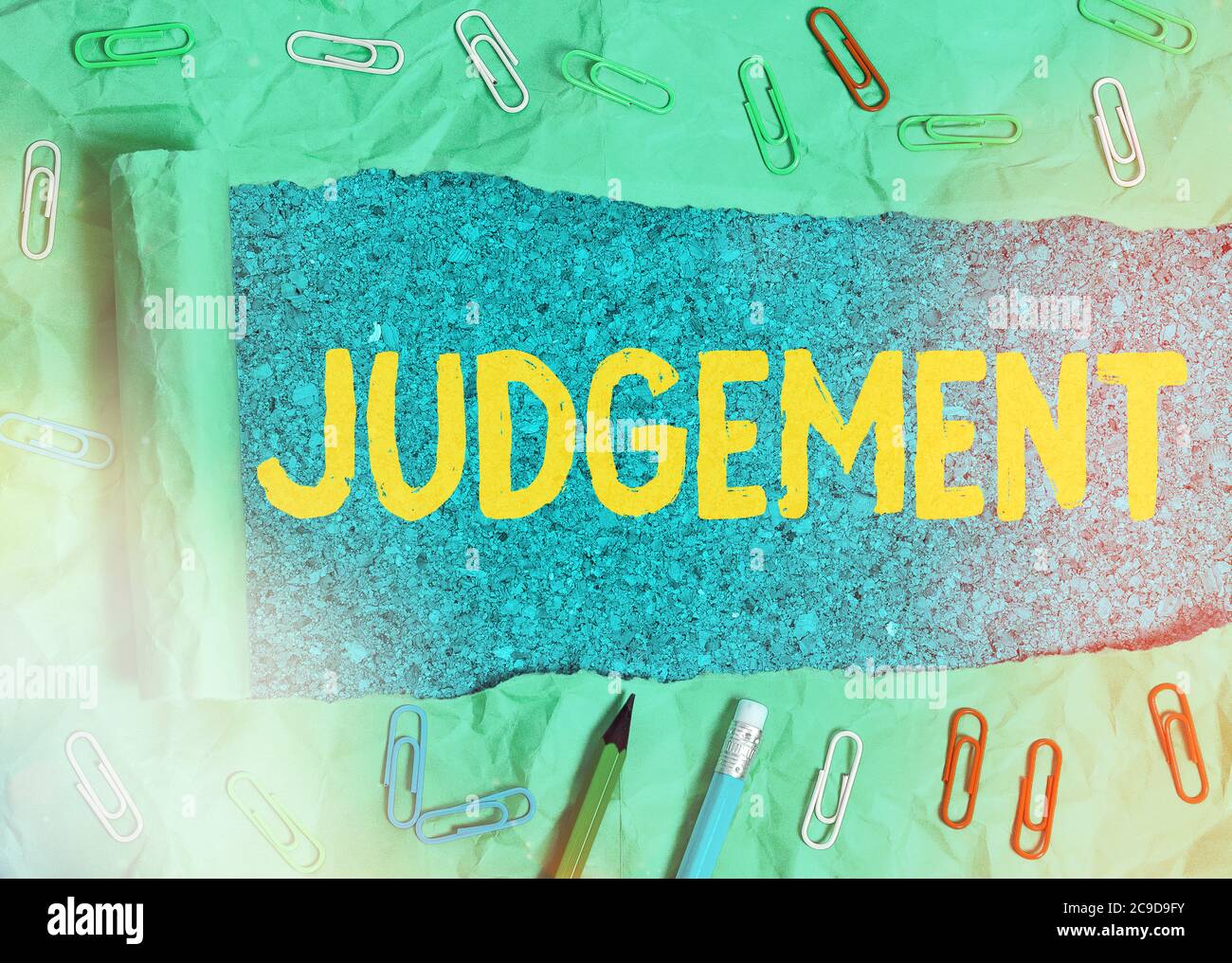 Text sign showing Judgement. Business photo text process of forming an ...