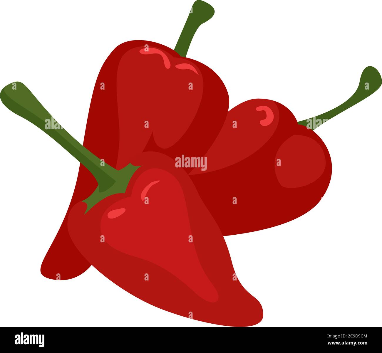 Piquillo pepper, illustration, vector on white background Stock Vector ...