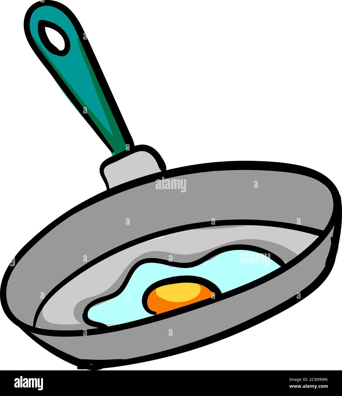 Egg in pan isolated Stock Vector Images - Alamy