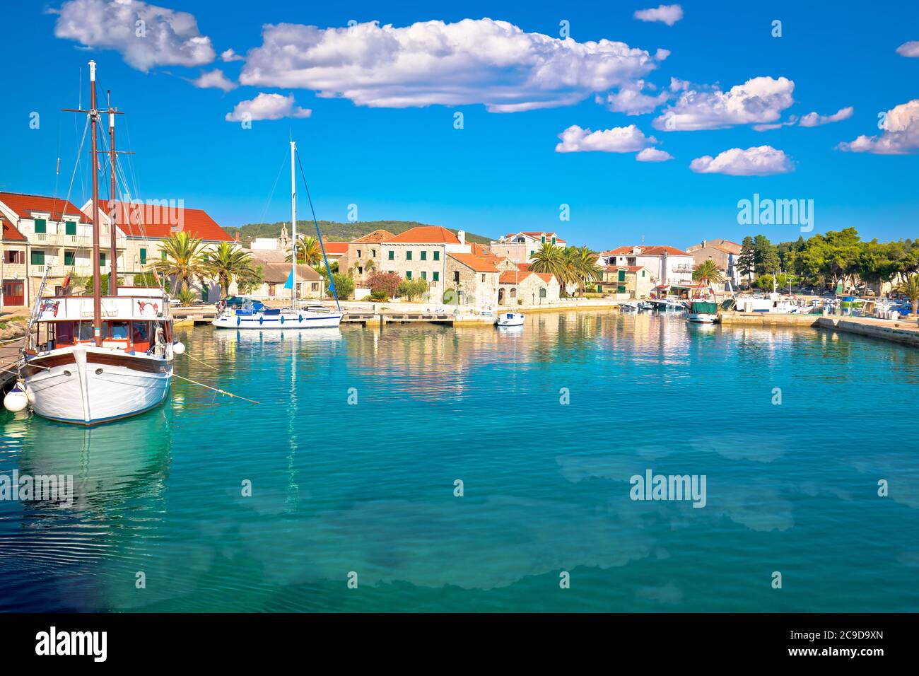 Town of Sucuraj on Hvar island waterfront view, Dalmatia archipelago of ...