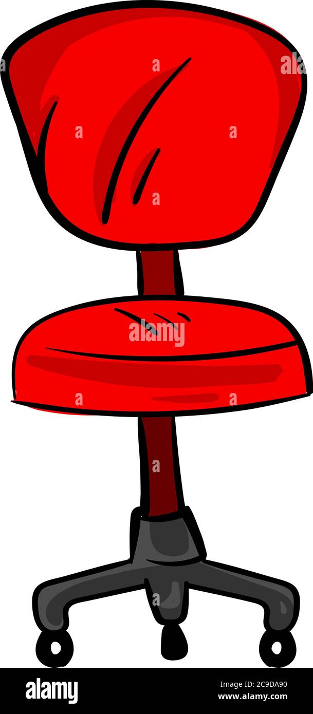 Red computer chair, illustration, vector on white background Stock ...