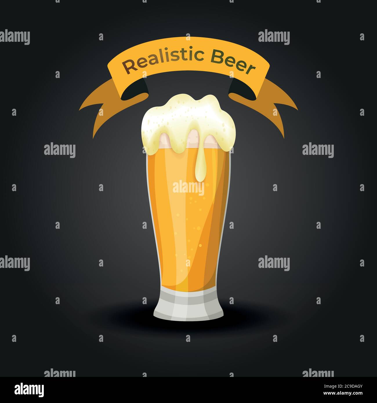 Vector illustration of a Realistic Beer glass Vector Eps 10 Stock ...