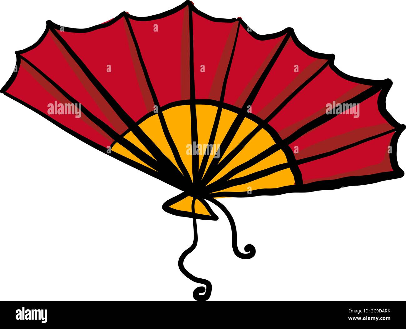Red big fan, illustration, vector on white background Stock Vector ...