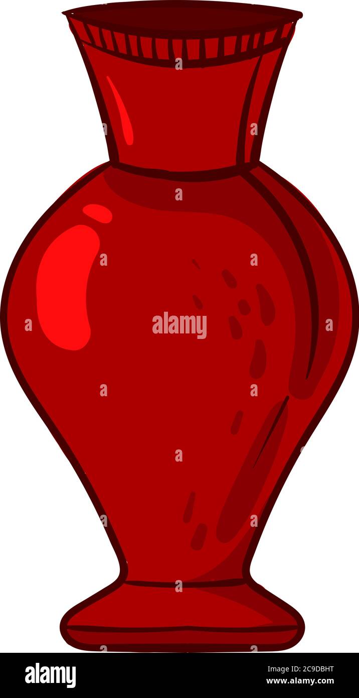 Red vase, illustration, vector on white background Stock Vector Image ...