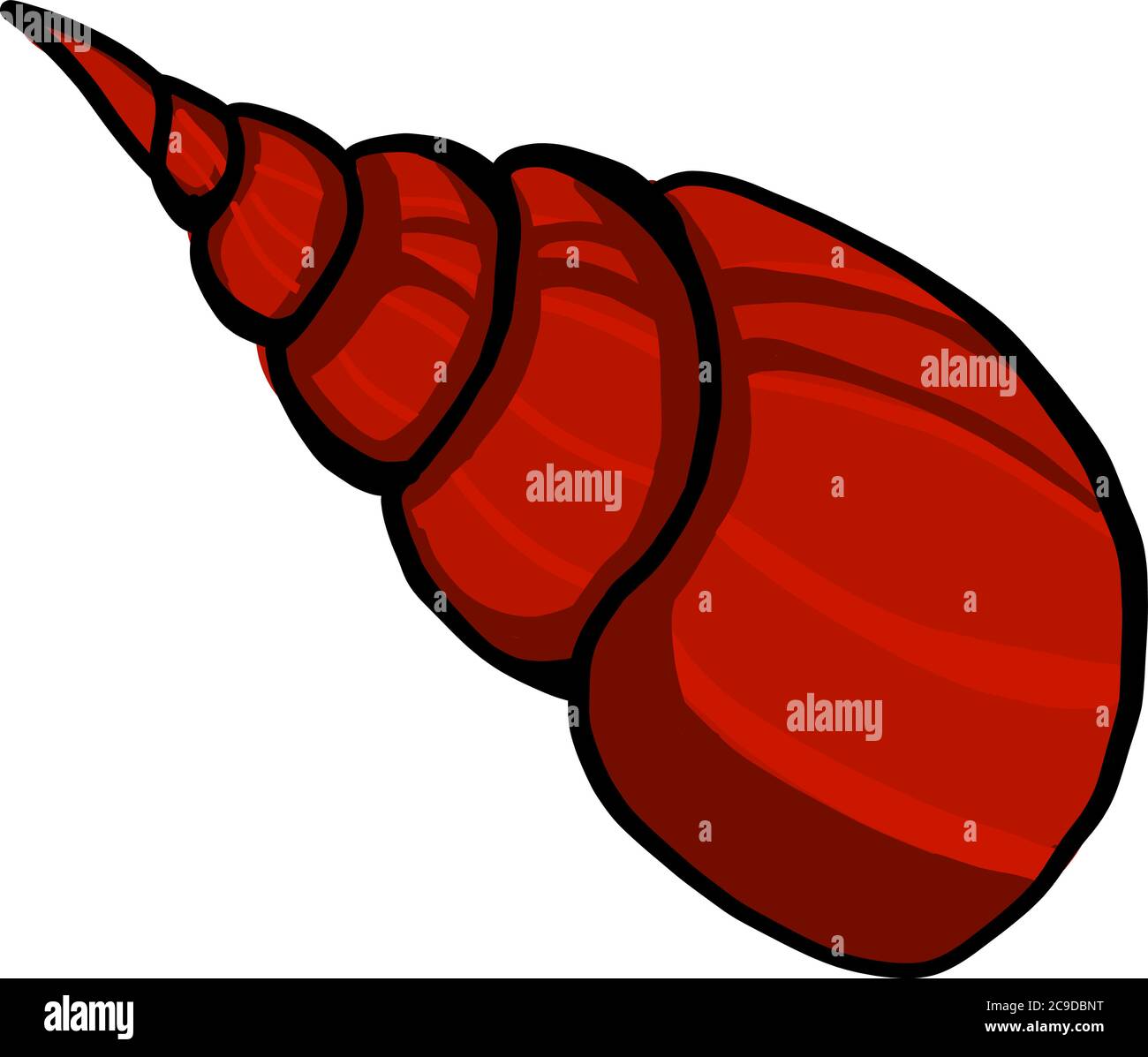 Red shell, illustration, vector on white background Stock Vector Image ...