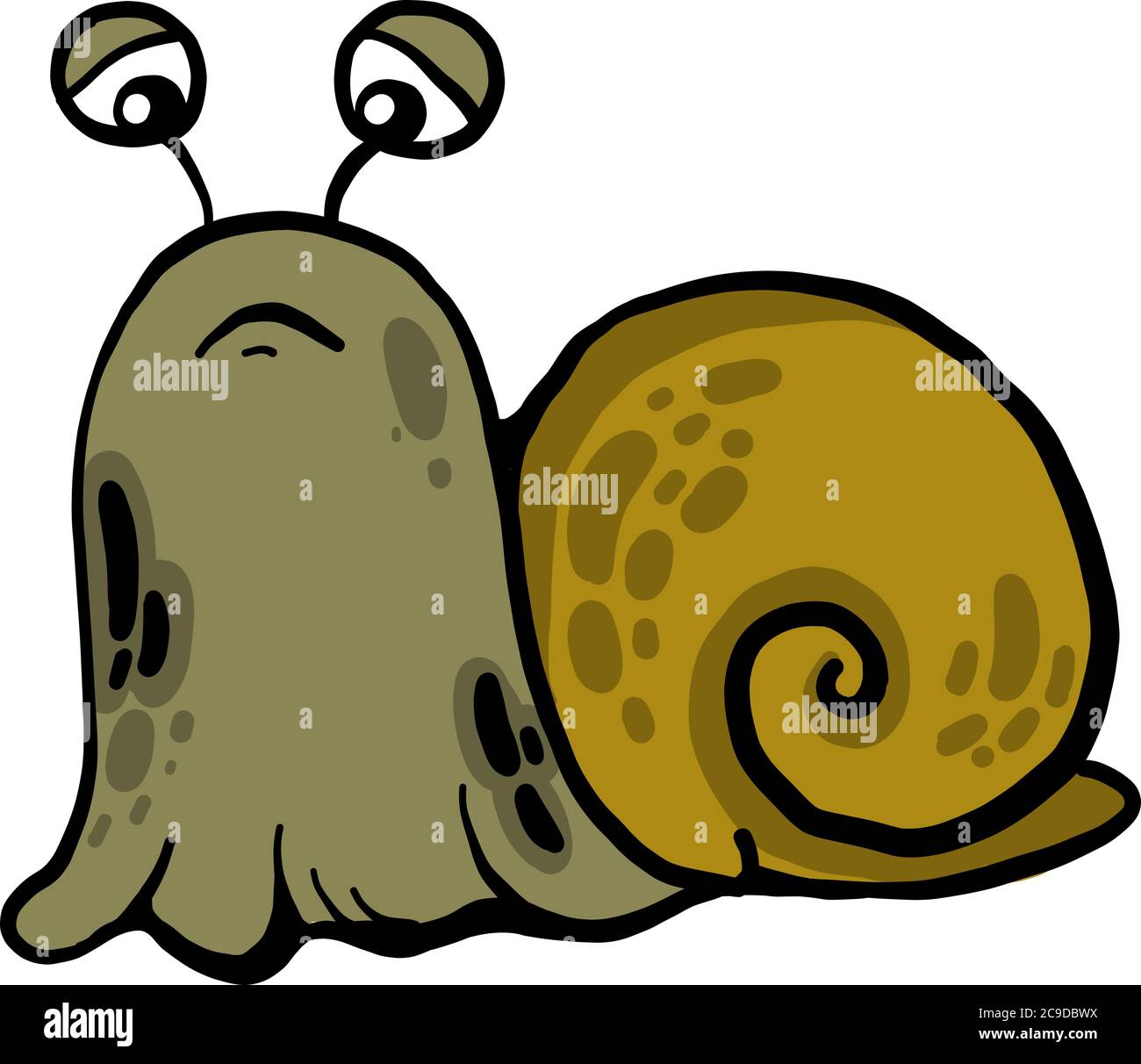 Sad snail, illustration, vector on white background Stock Vector Image ...