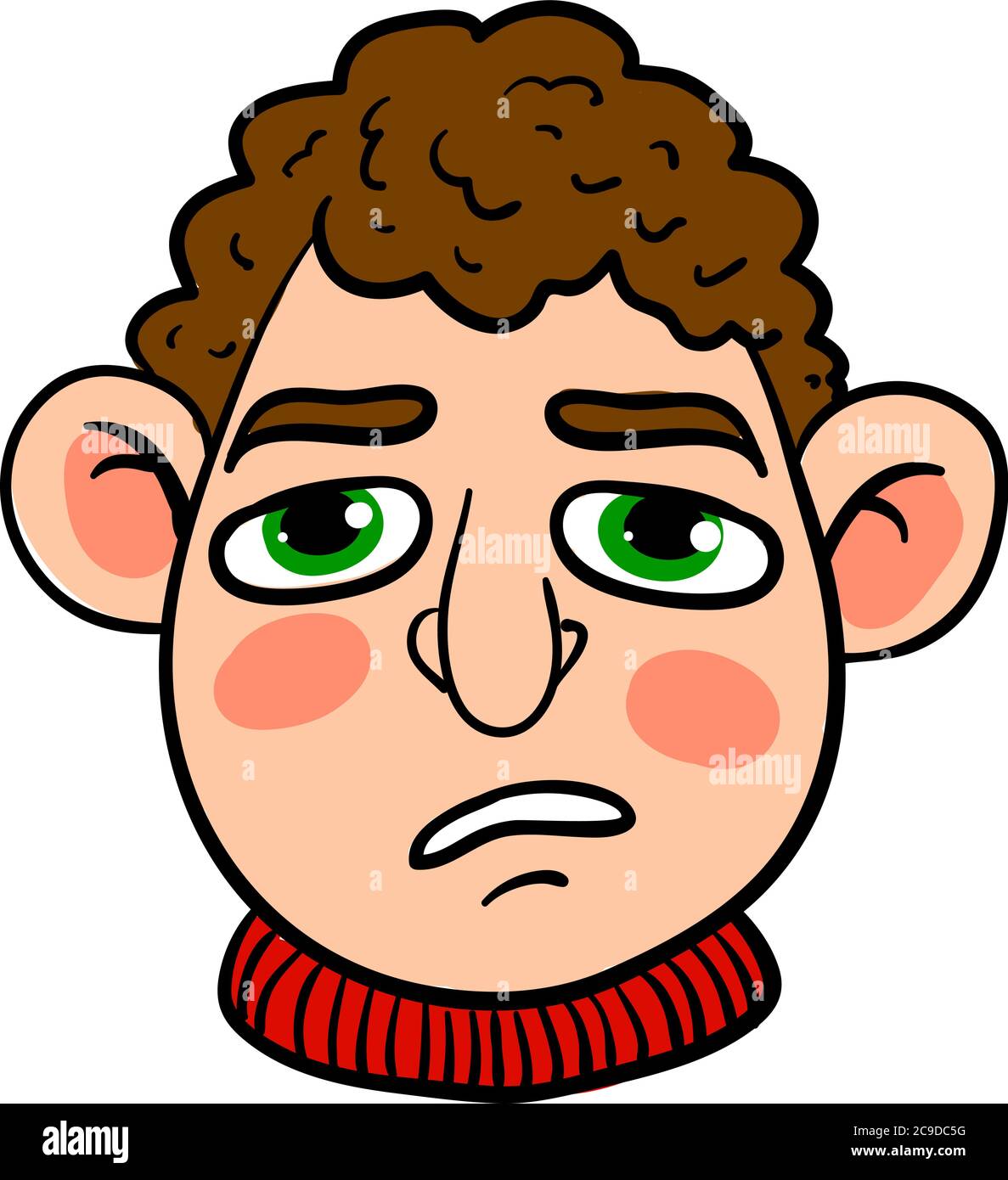 Sad man, illustration, vector on white background Stock Vector Image ...