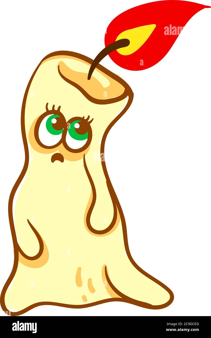 Sad candle, illustration, vector on white background Stock Vector Image ...