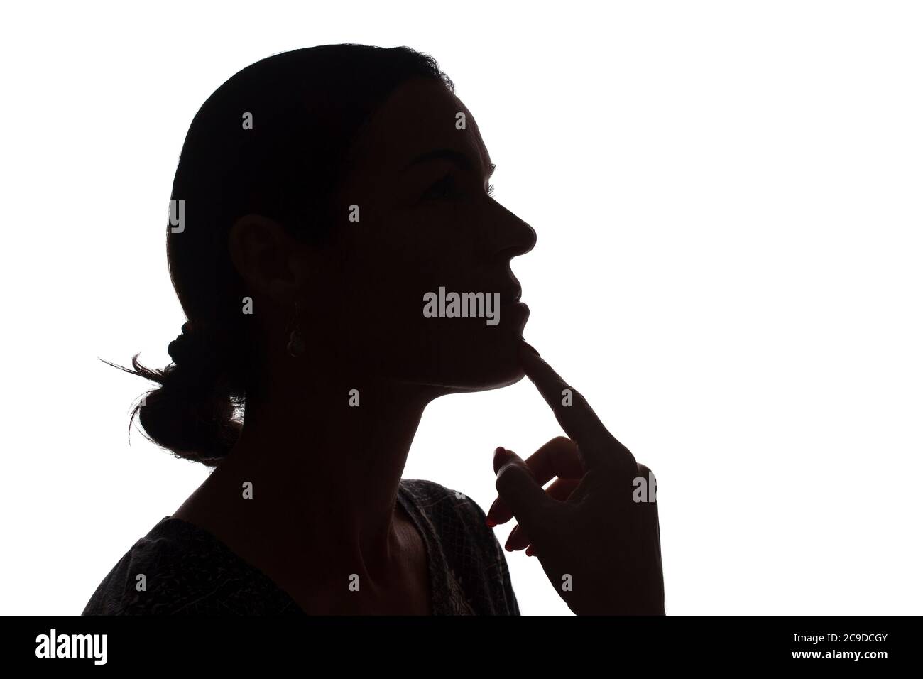 Thinking woman silhouette hi-res stock photography and images - Alamy