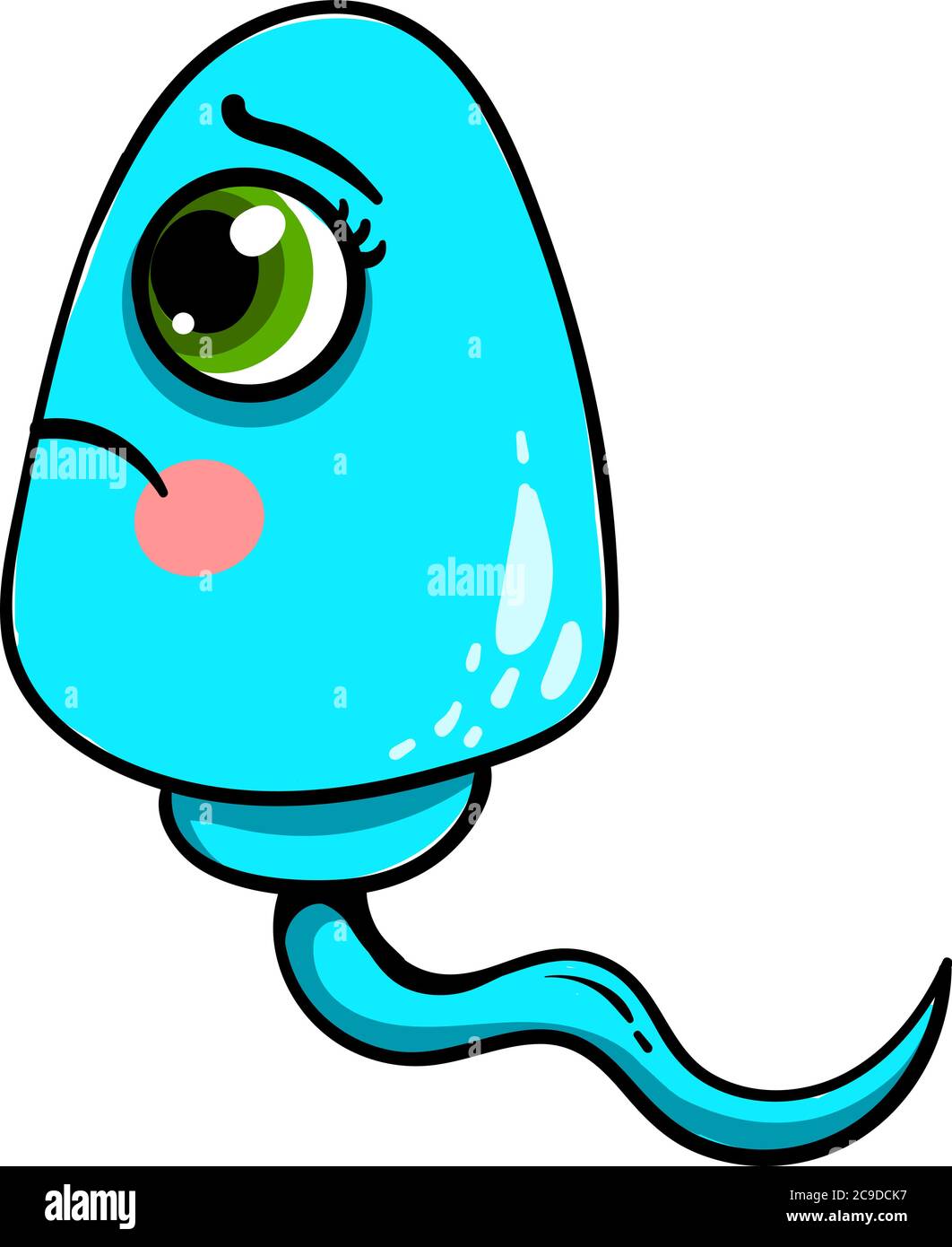 Sad sperm, illustration, vector on white background Stock Vector Image ...