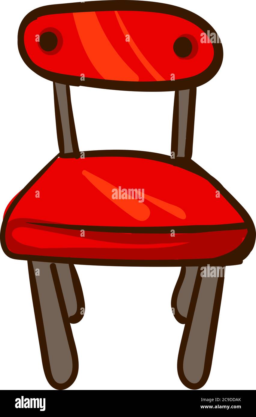 Red chair, illustration, vector on white background Stock Vector Image ...