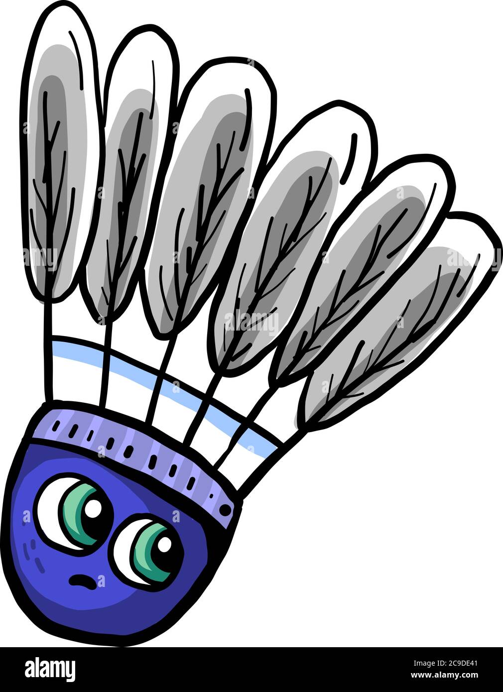 Blue shuttlecock, illustration, vector on white background Stock Vector ...