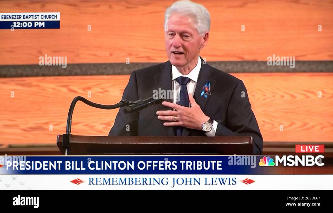 Atlanta, Georgia, USA. 30th July, 2020. A screen grab of President BILL ...