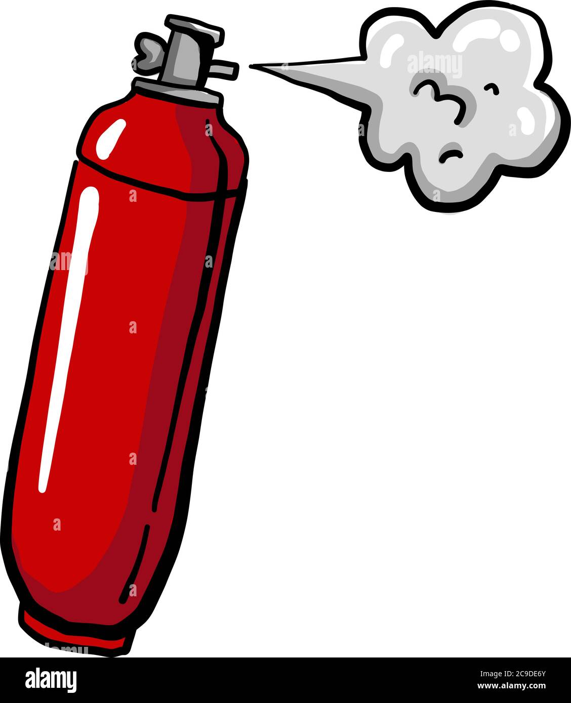 Red gas bottle, illustration, vector on white background Stock Vector ...