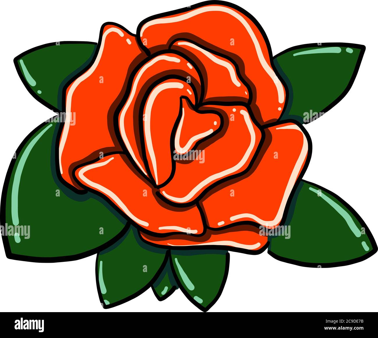 Red rose, illustration, vector on white background Stock Vector Image ...