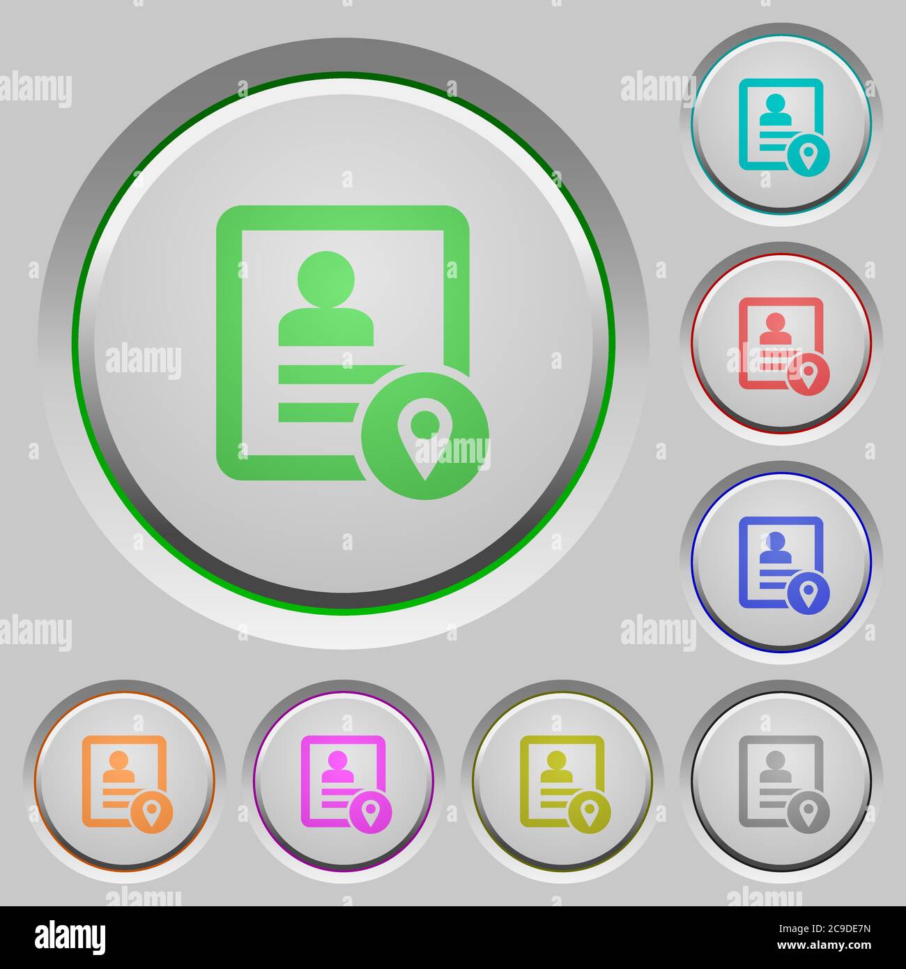 Contact location color icons on sunk push buttons Stock Vector Image ...