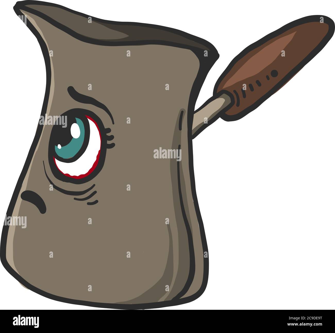 Sad kettle, illustration, vector on white background Stock Vector Image ...