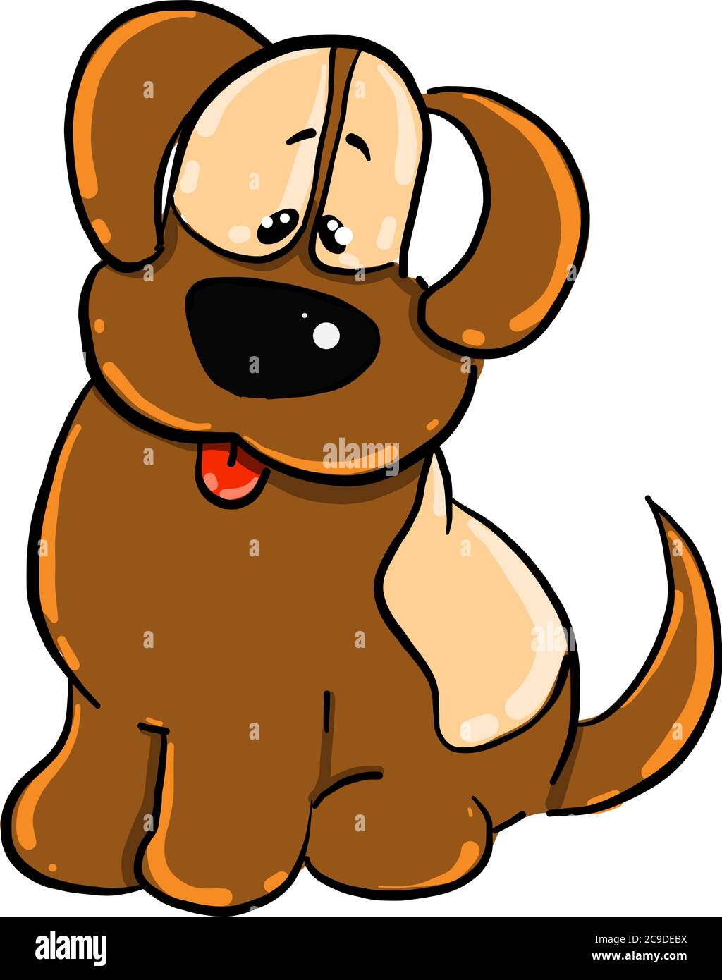 Smart dog, illustration, vector on white background Stock Vector Image ...