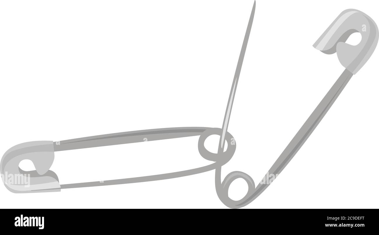 Safety pin, illustration, vector on white background Stock Vector Image ...