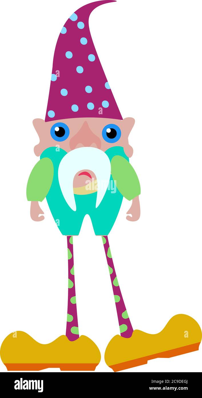 Sad dwarf, illustration, vector on white background Stock Vector Image ...
