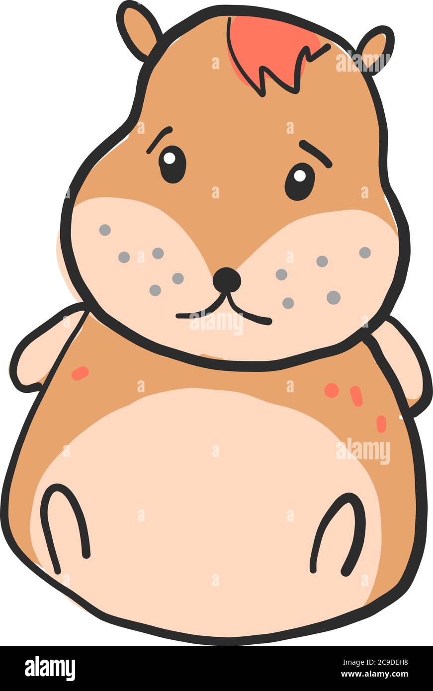 Sad hamster, illustration, vector on white background Stock Vector ...