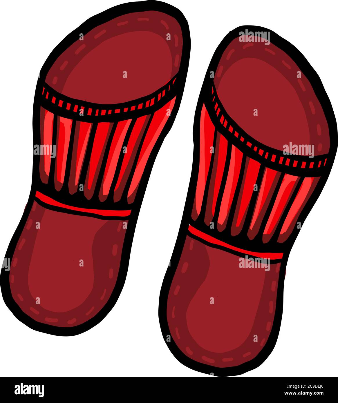 Red slippers, illustration, vector on white background Stock Vector ...