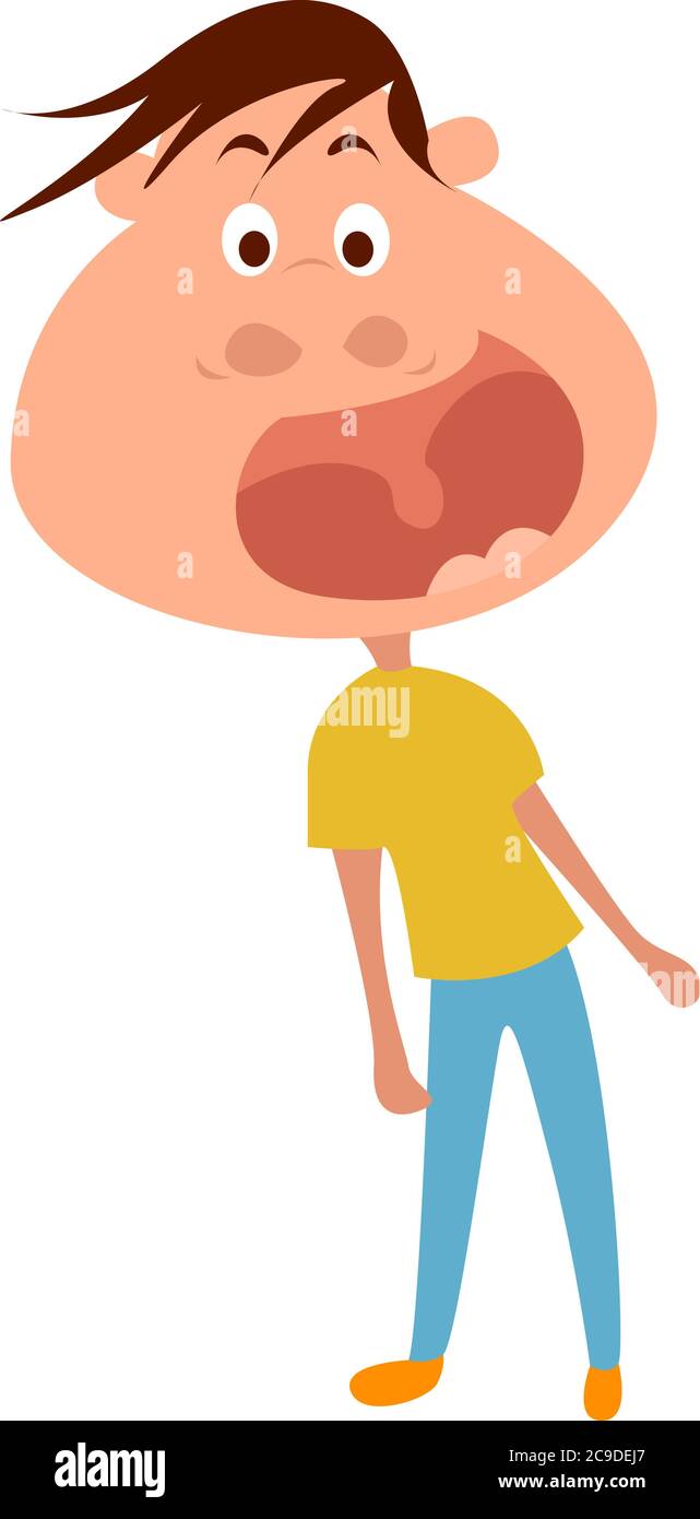 Man screaming, illustration, vector on white background Stock Vector ...