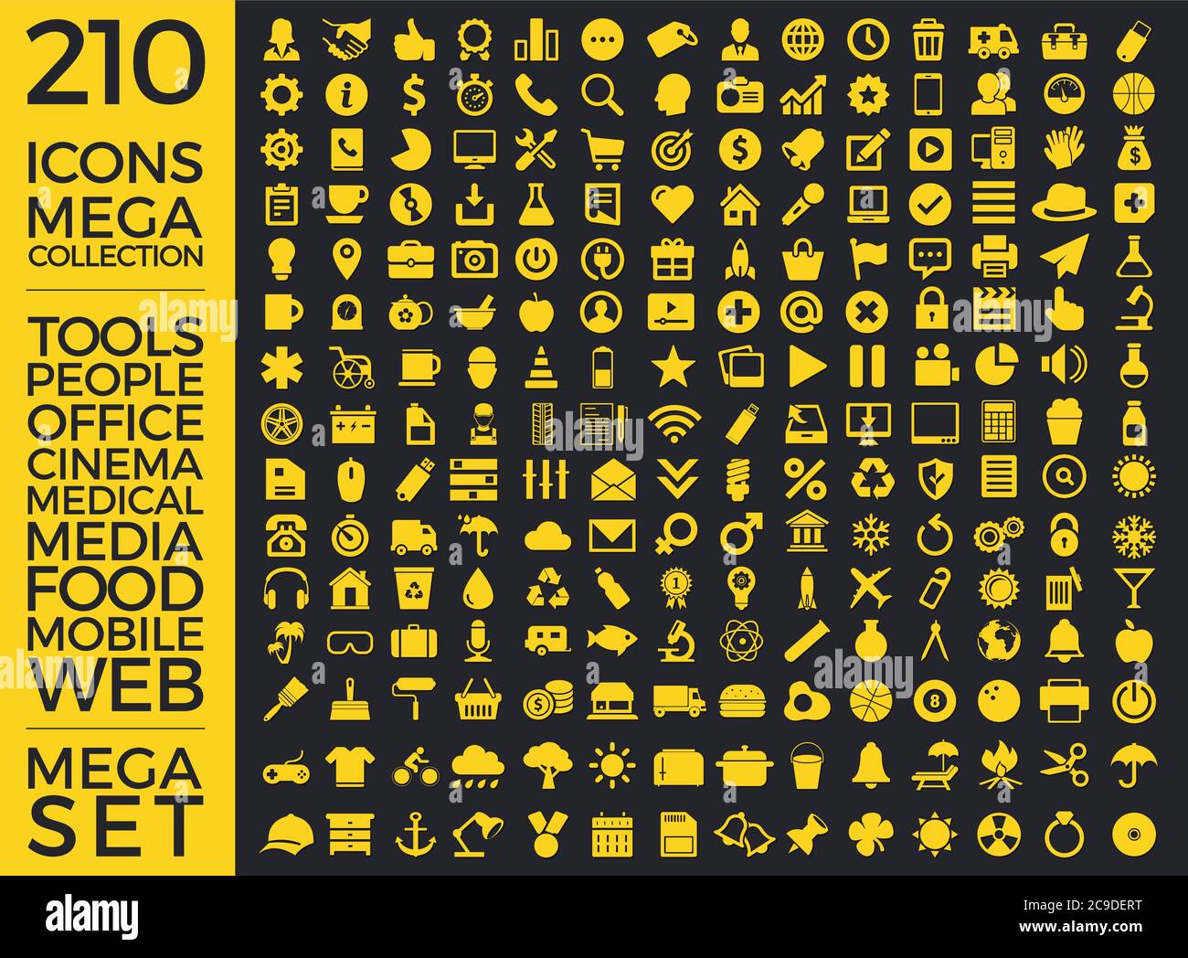 Set Of Icons, Quality Universal Pack, Big Icon Collection Vector Design ...
