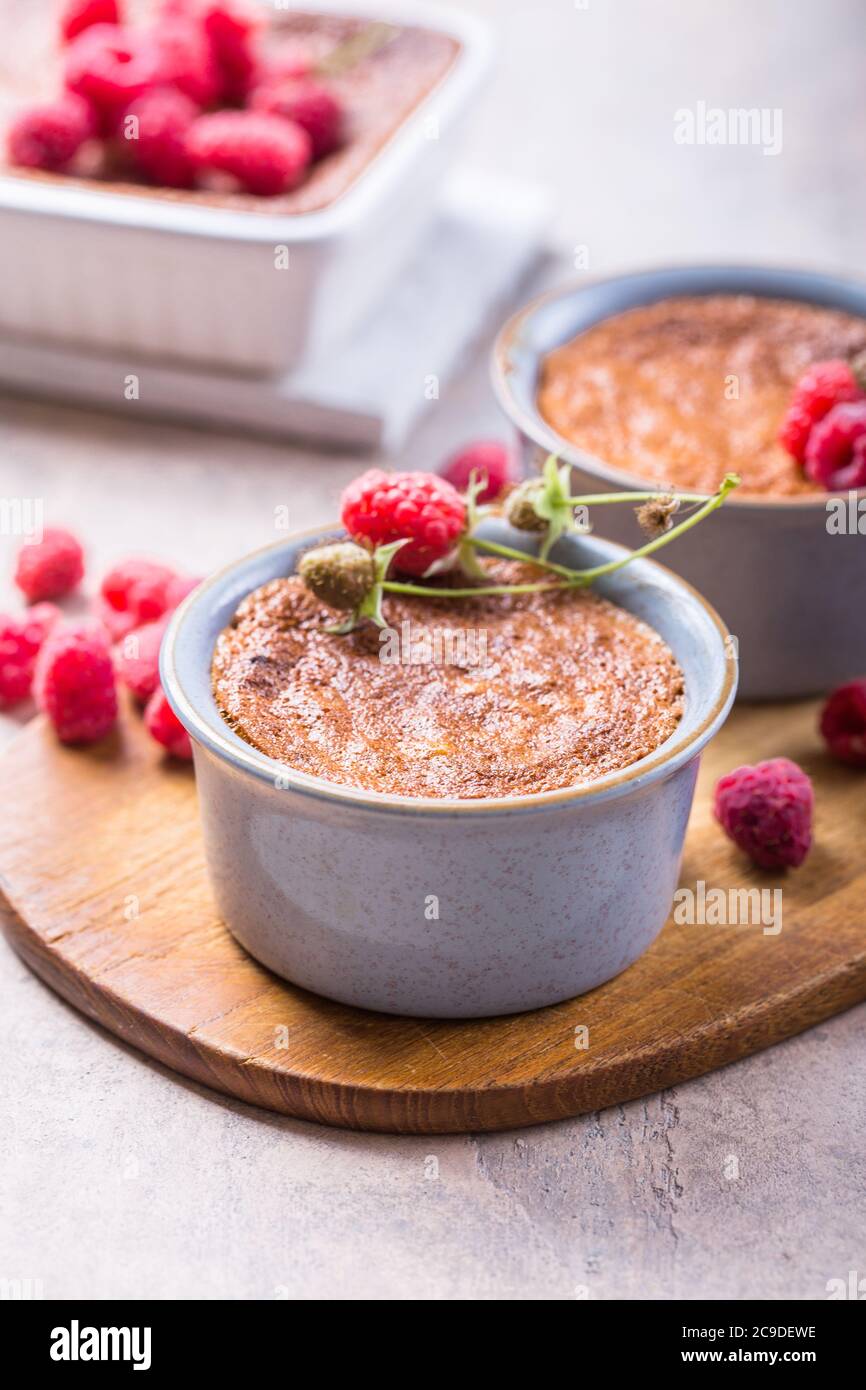 Rice pudding. French milk rice dessert with raspberries Stock Photo - Alamy