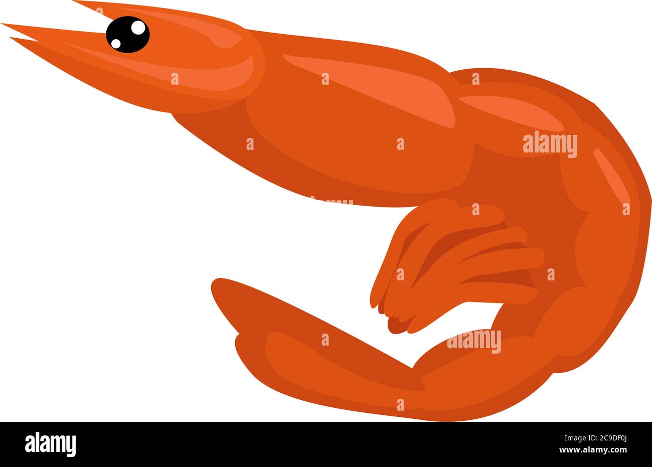 Red shrimp, illustration, vector on white background Stock Vector Image ...