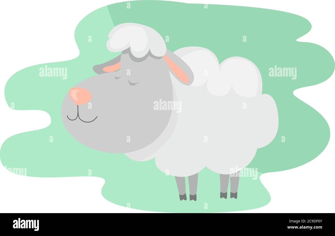 White sheep, illustration, vector on white background Stock Vector ...