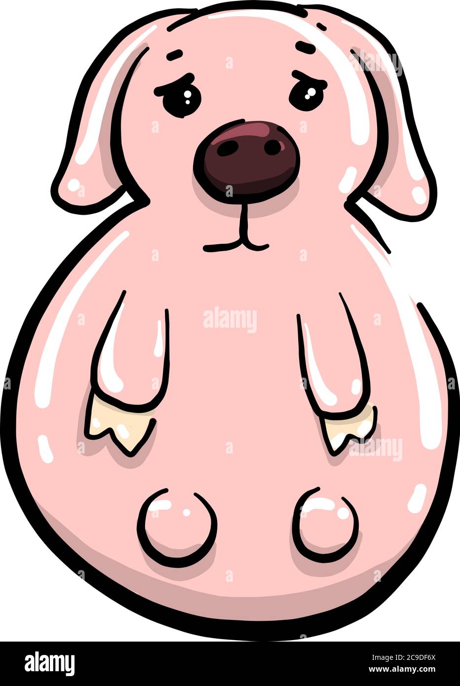 Sad pig, illustration, vector on white background Stock Vector Image ...