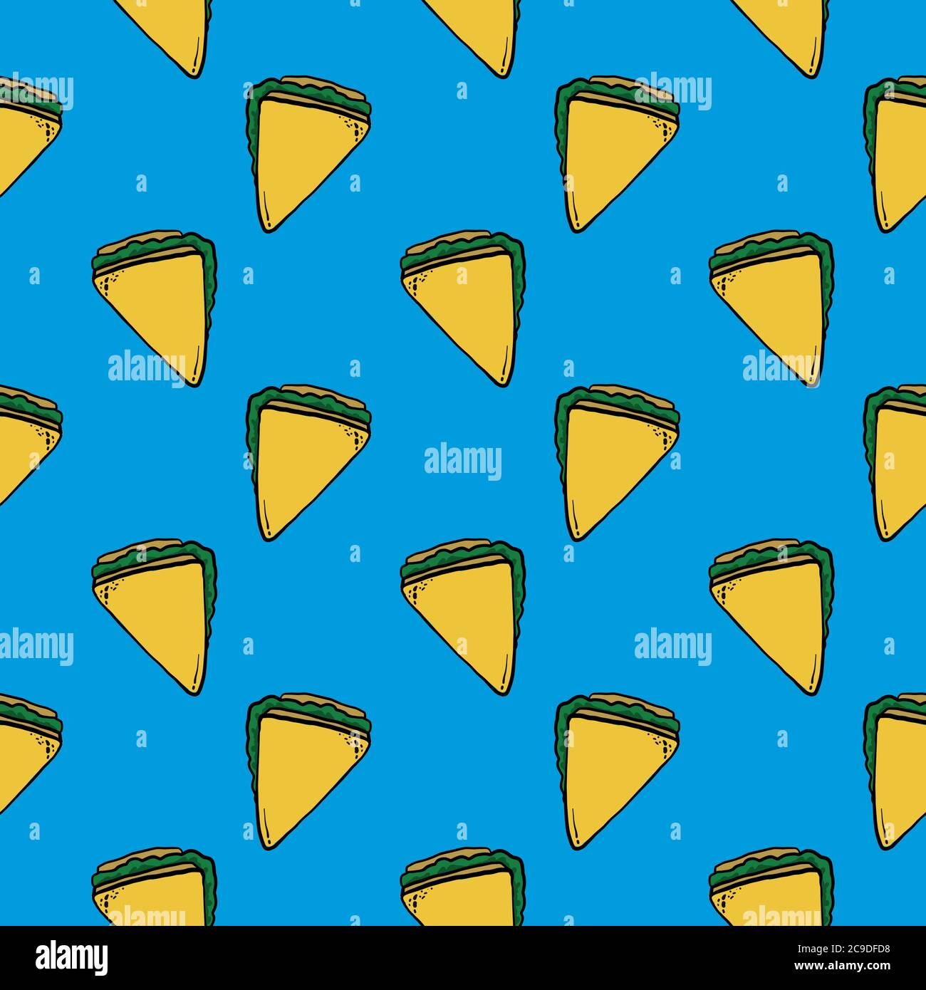 Triangle sandwich ,seamless pattern on blue background Stock Vector ...
