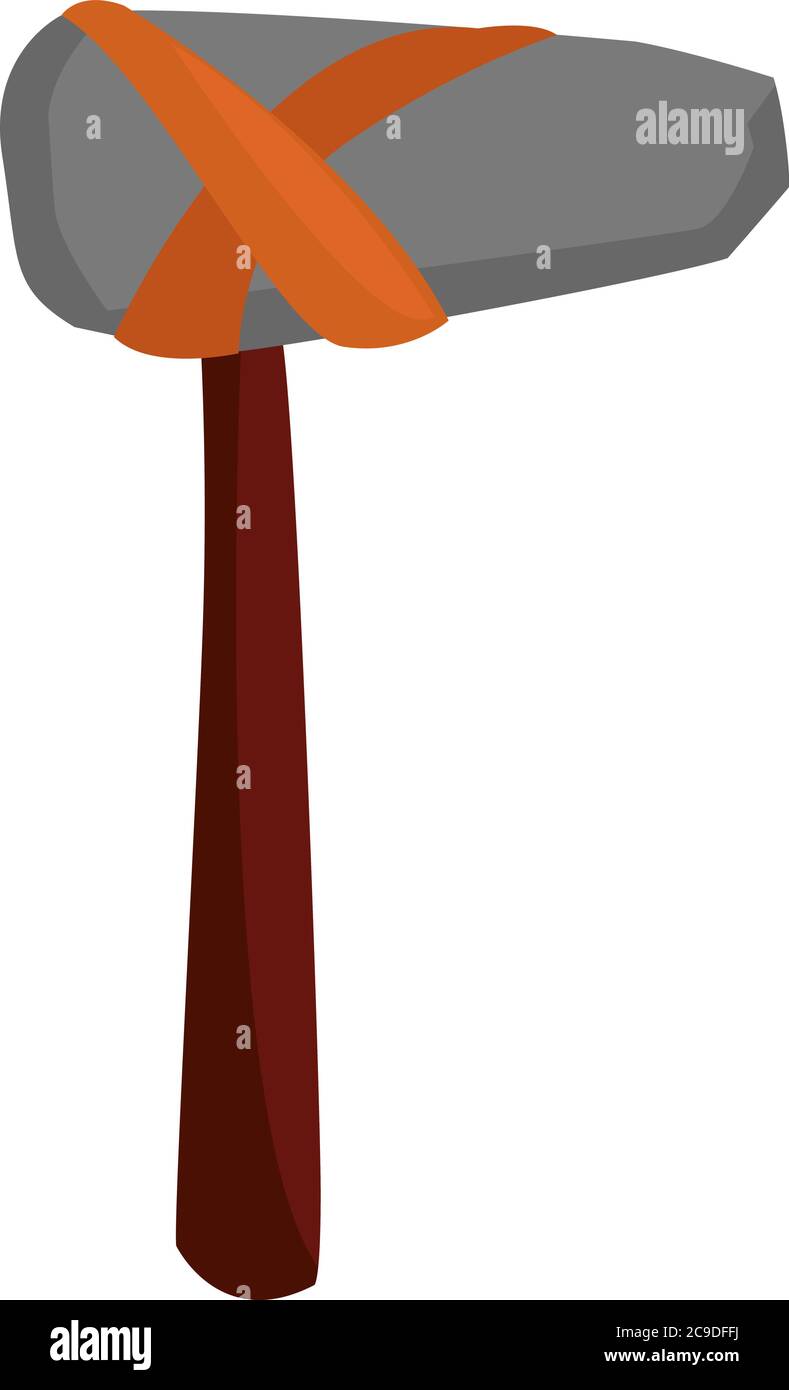 Stone hammer, illustration, vector on white background Stock Vector ...