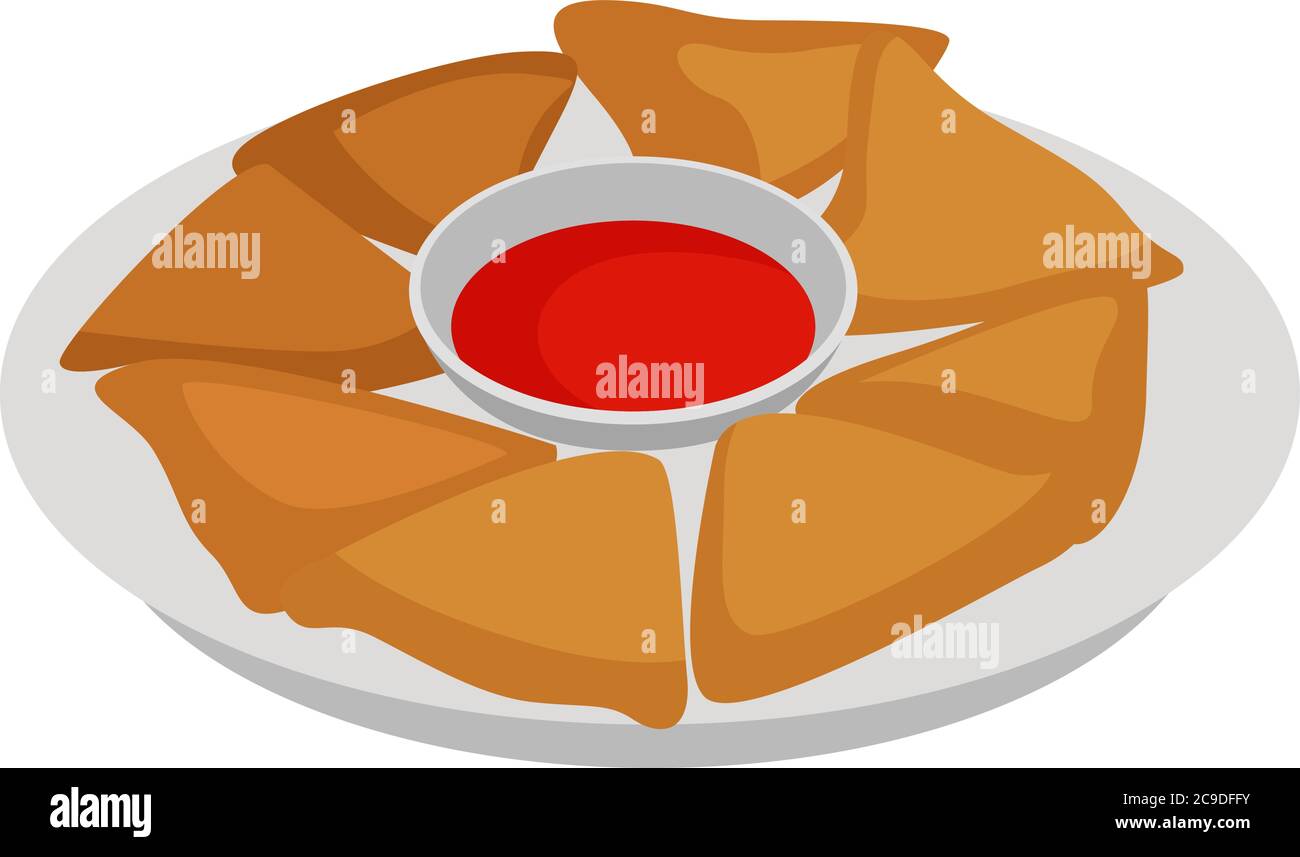 Samosa food, illustration, vector on white background Stock Vector ...