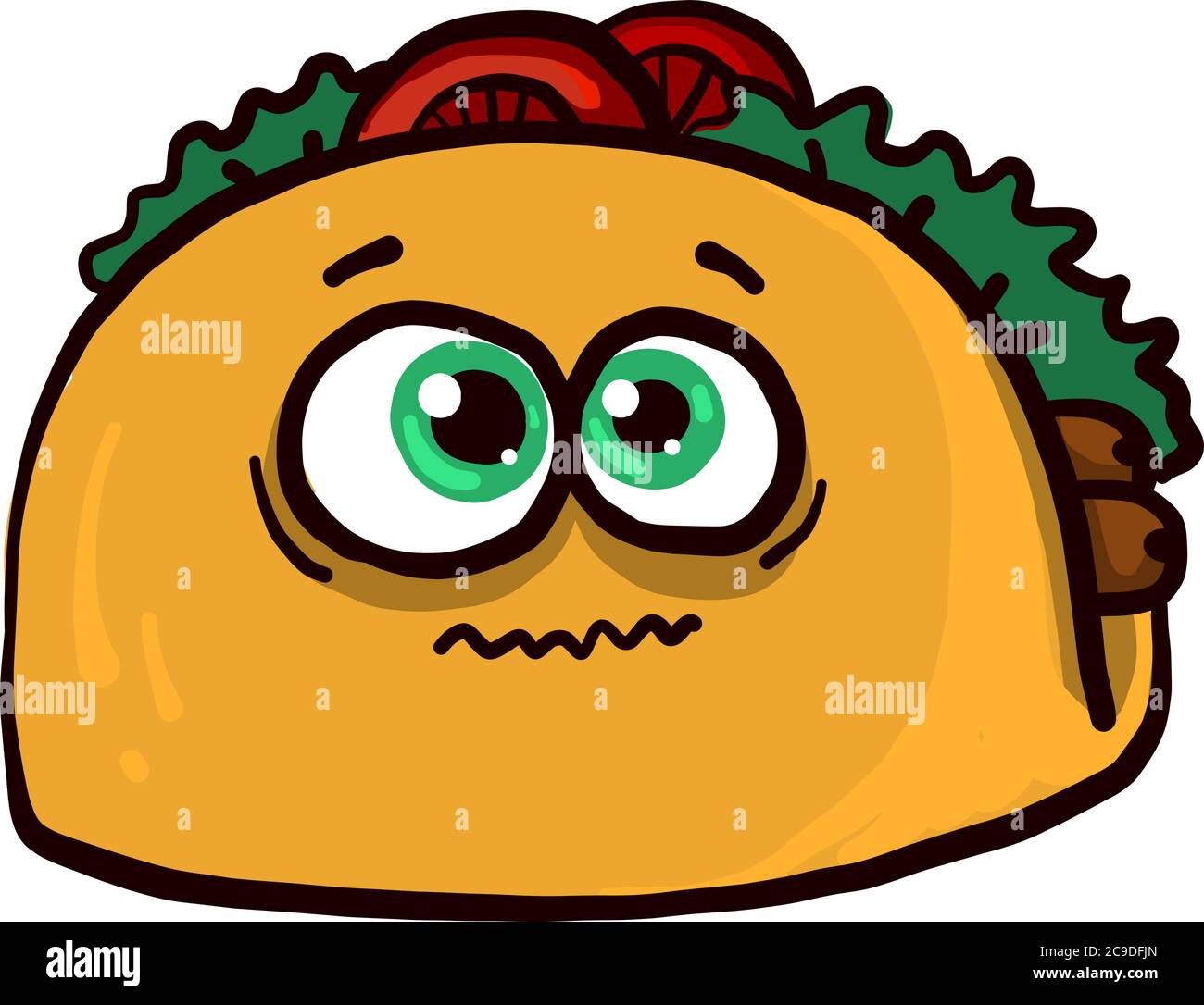 Scared taco, illustration, vector on white background Stock Vector ...