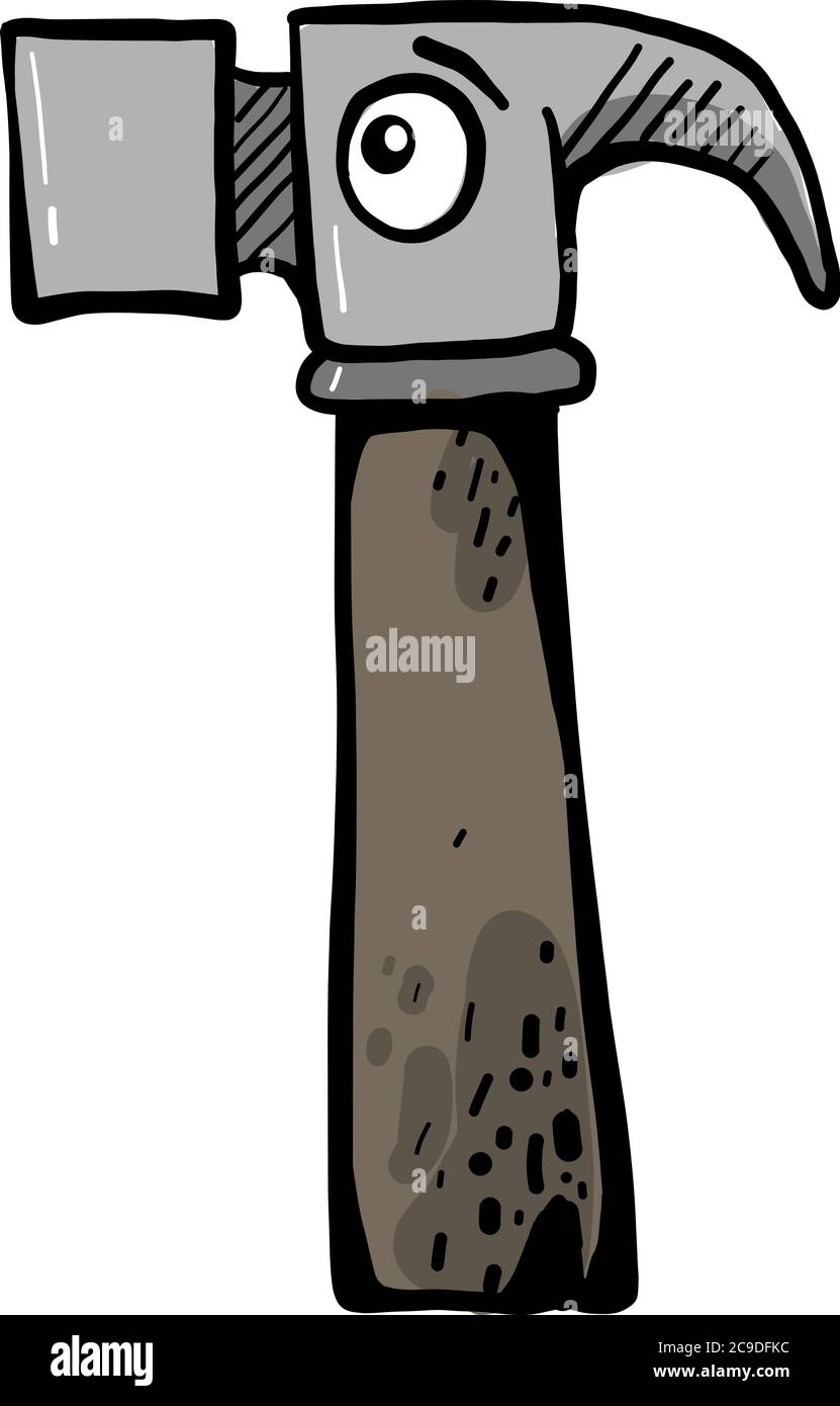 Wooden hammer, illustration, vector on white background Stock Vector ...