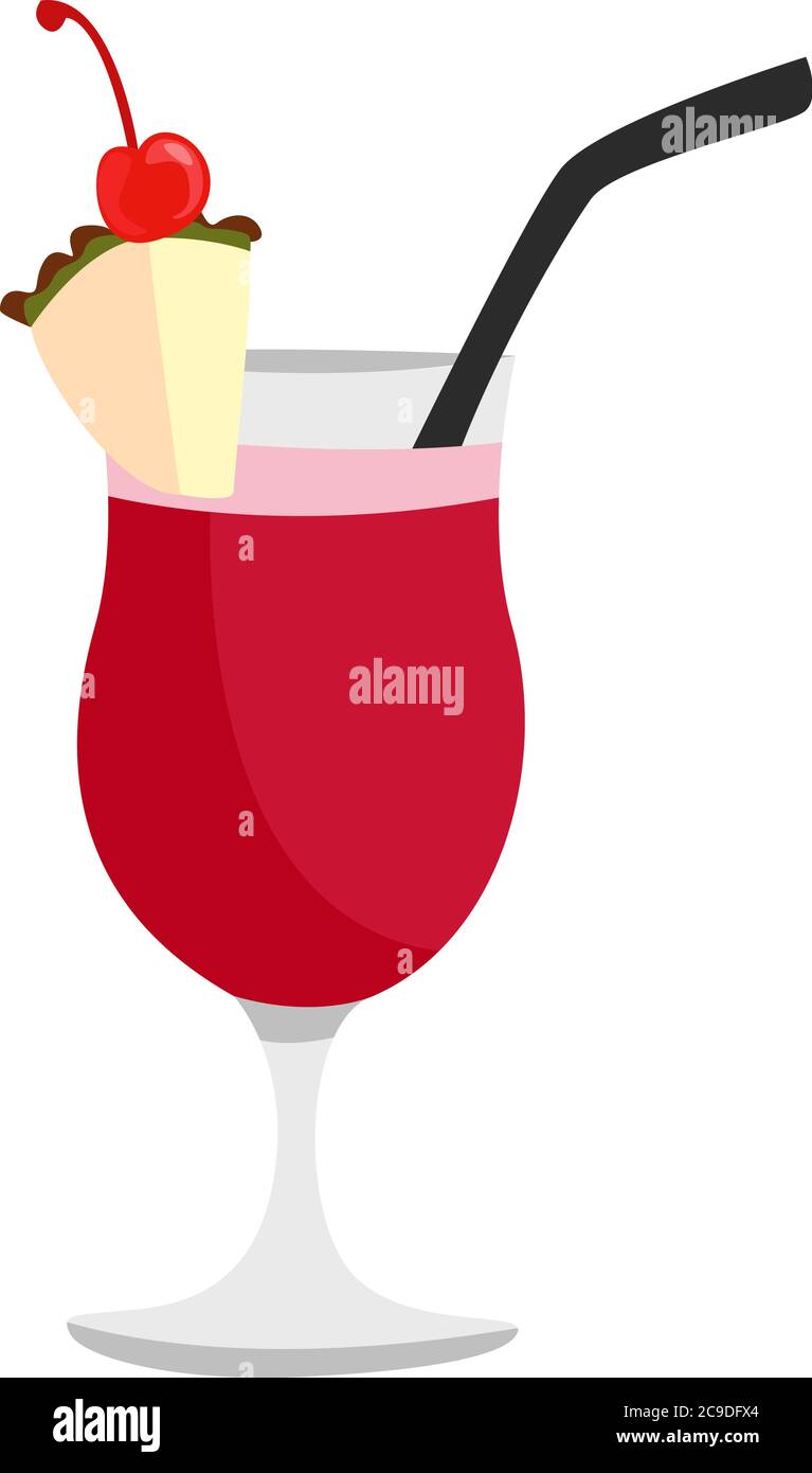 Singapore Sling, illustration, vector on white background Stock Vector ...