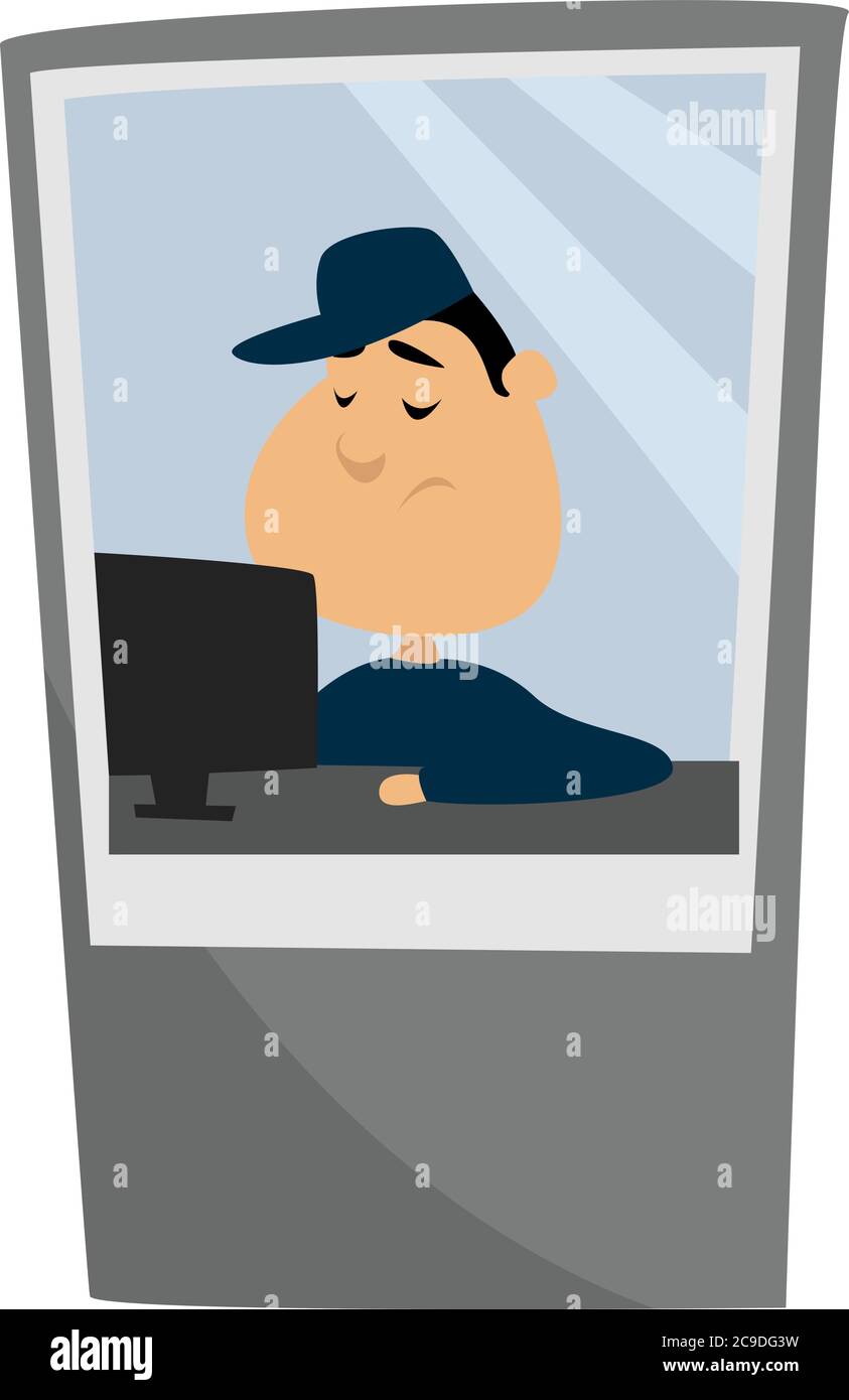 Security booth, illustration, vector on white background Stock Vector ...