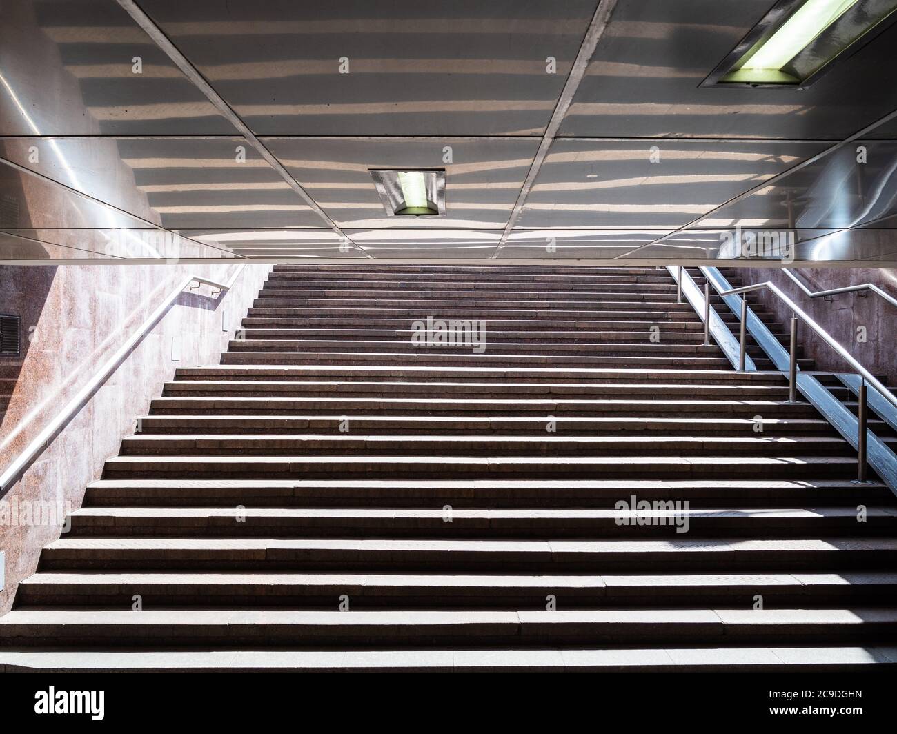 underground pedestrian crossing in Moscow city in Sunday morning Stock ...