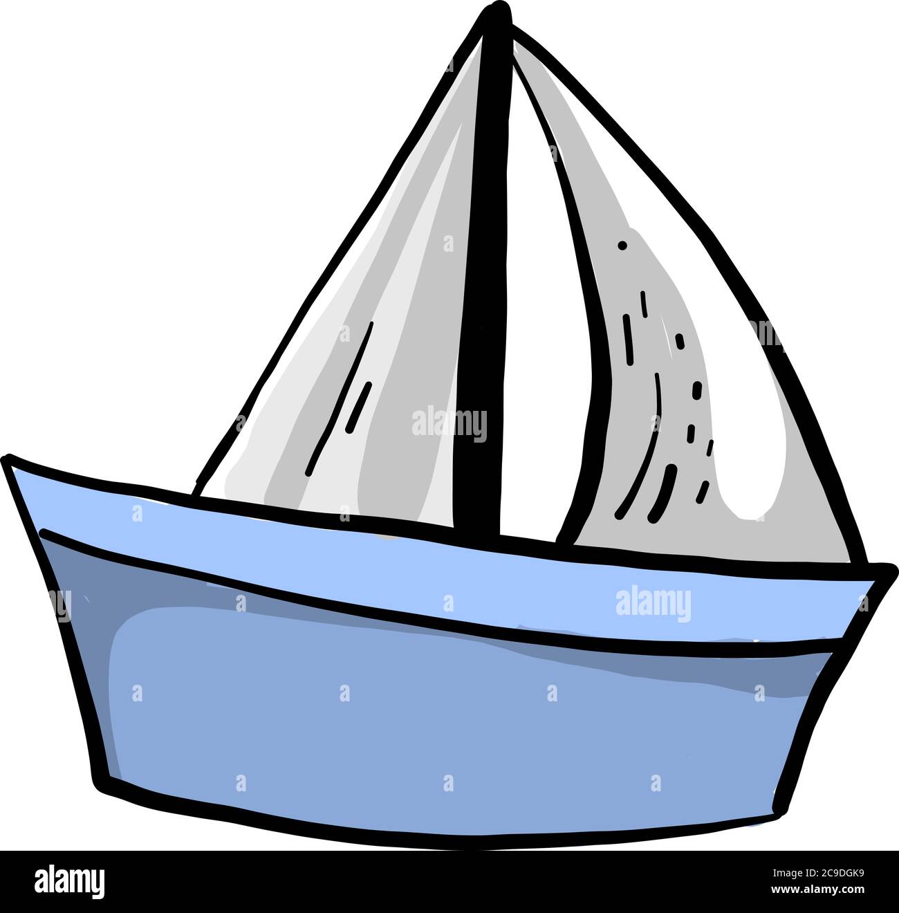 Blue boat, illustration, vector on white background Stock Vector Image ...