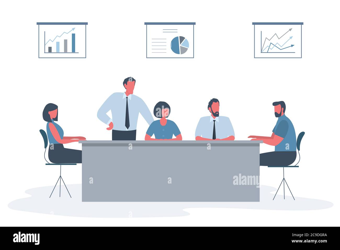 Meeting table cartoon hi-res stock photography and images - Alamy