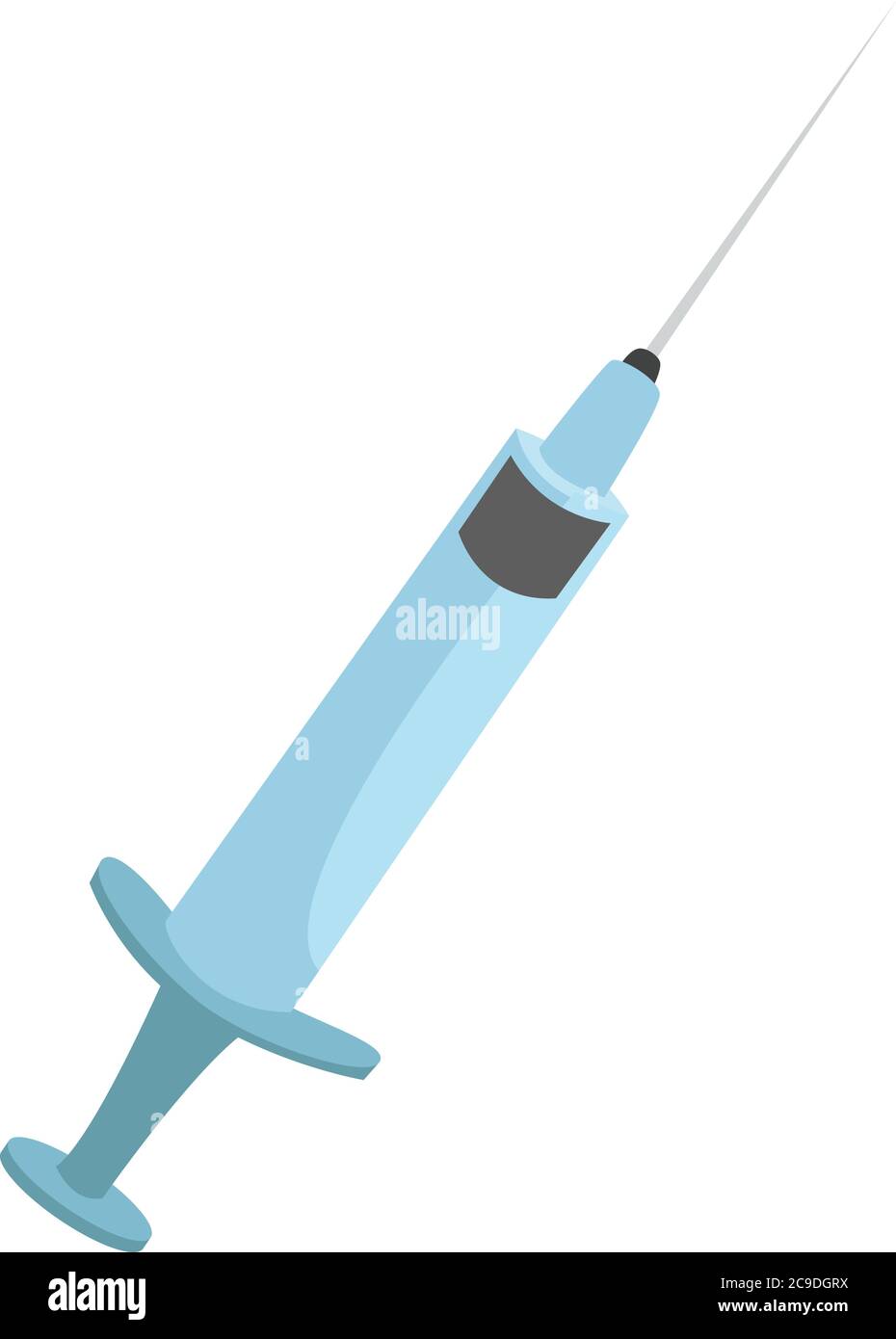 Blue syringe, illustration, vector on white background Stock Vector ...